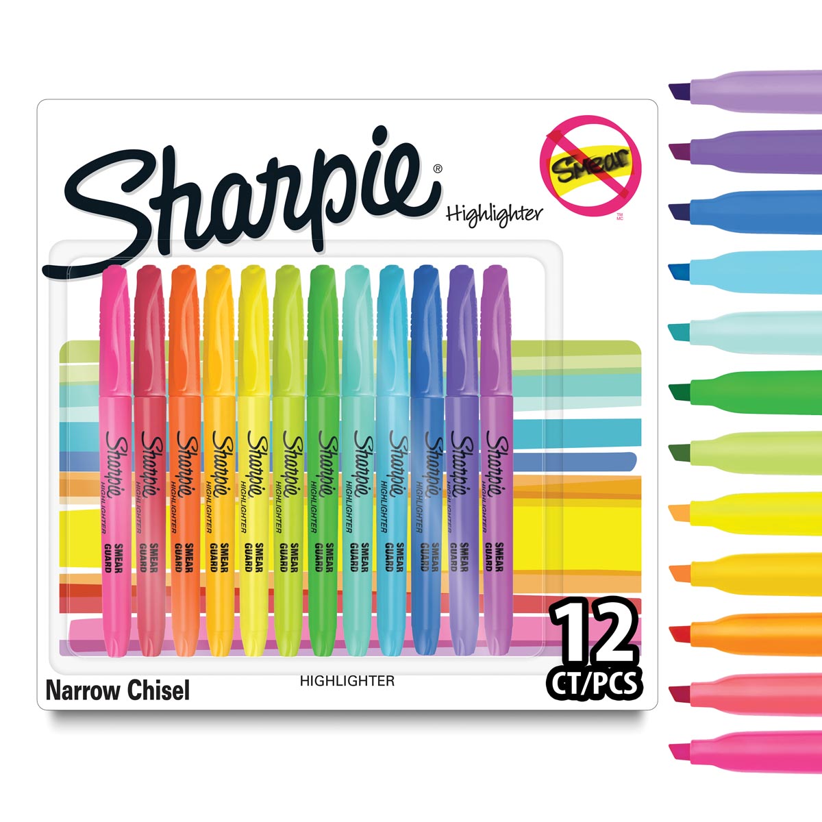 Sharpie Pocket Highlighters - Narrow Chisel (12 Pieces)