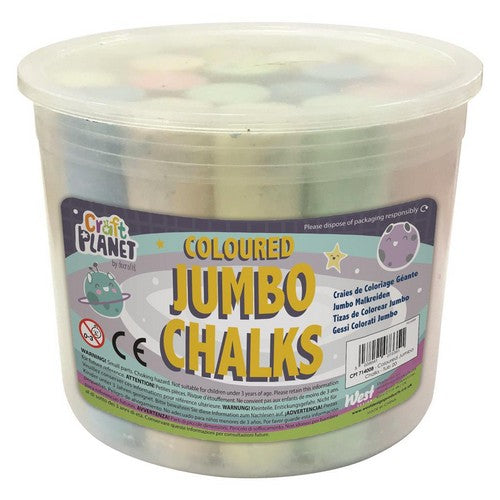Craft Planet Jumbo Coloured Chalks - Tub 20