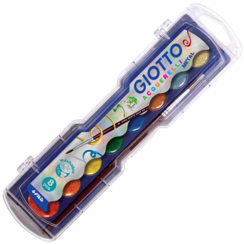 Giotto Watercolour Paints - Metallic (8 Pack)