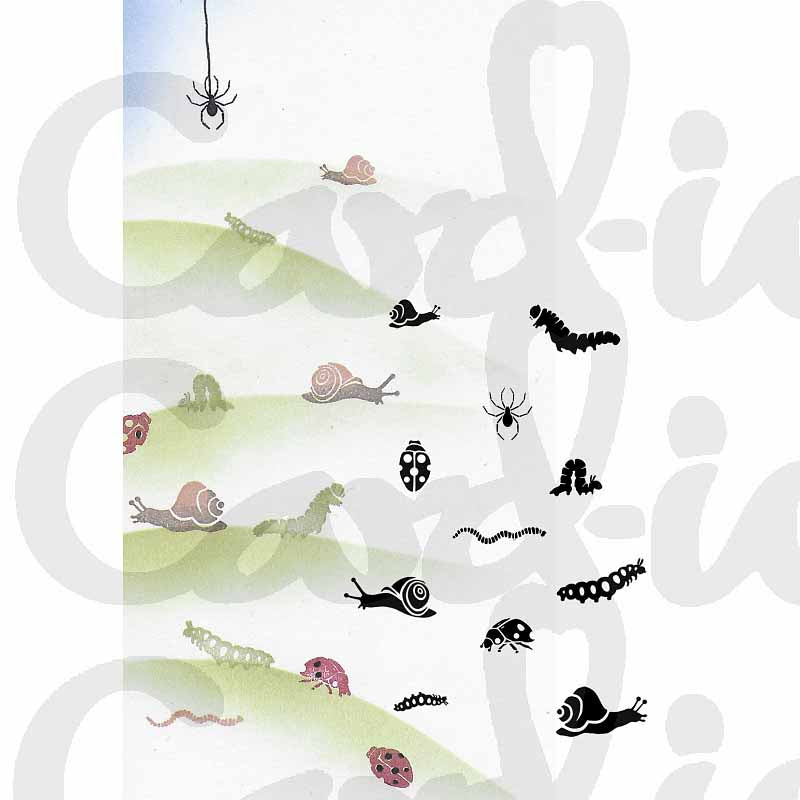 Card-io Majestix Clear Peg Stamps - Bugs and Snails