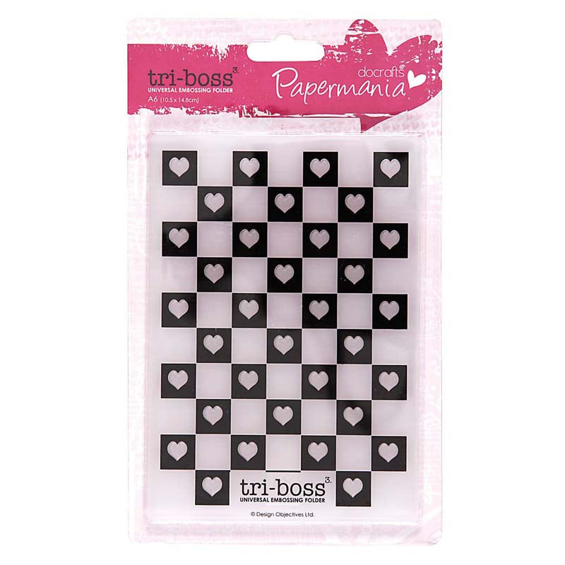 Papermania A6 Universal Tri-Boss Folder - Heart Check Mate