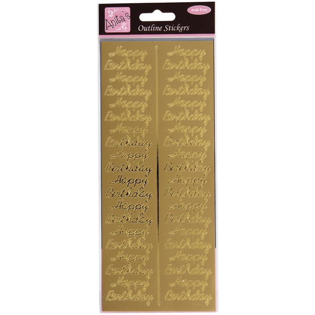 Anita's Outline Stickers - Birthday Repeated